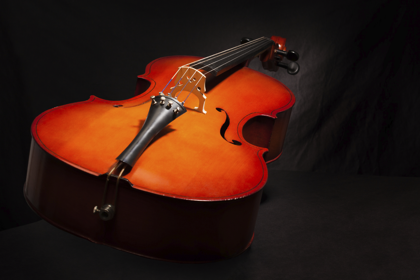 Beautiful violoncello on the black background - Long Beach Symphony